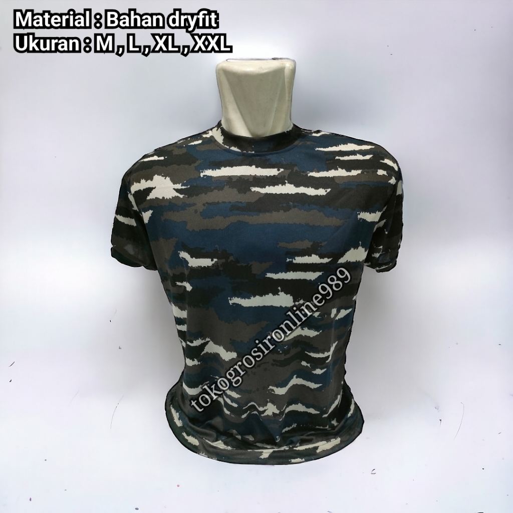 Jual Kaos loreng KRI / TNI-AL model lengan pendek | Shopee Indonesia