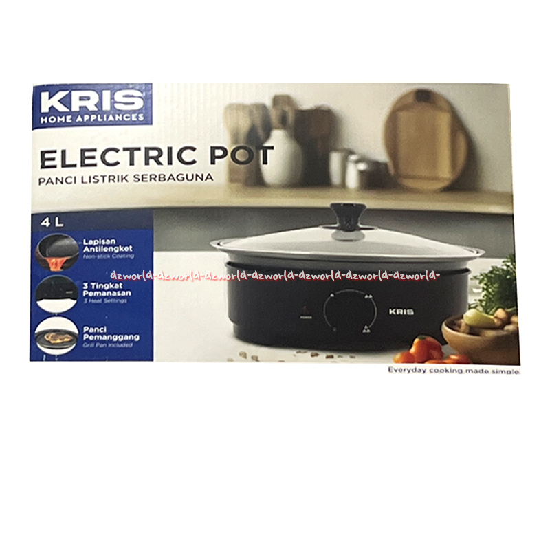 Jual Kris 4L Electric Pot Multi-Purpose for Cooking Boiling Non-Stick 4 ...