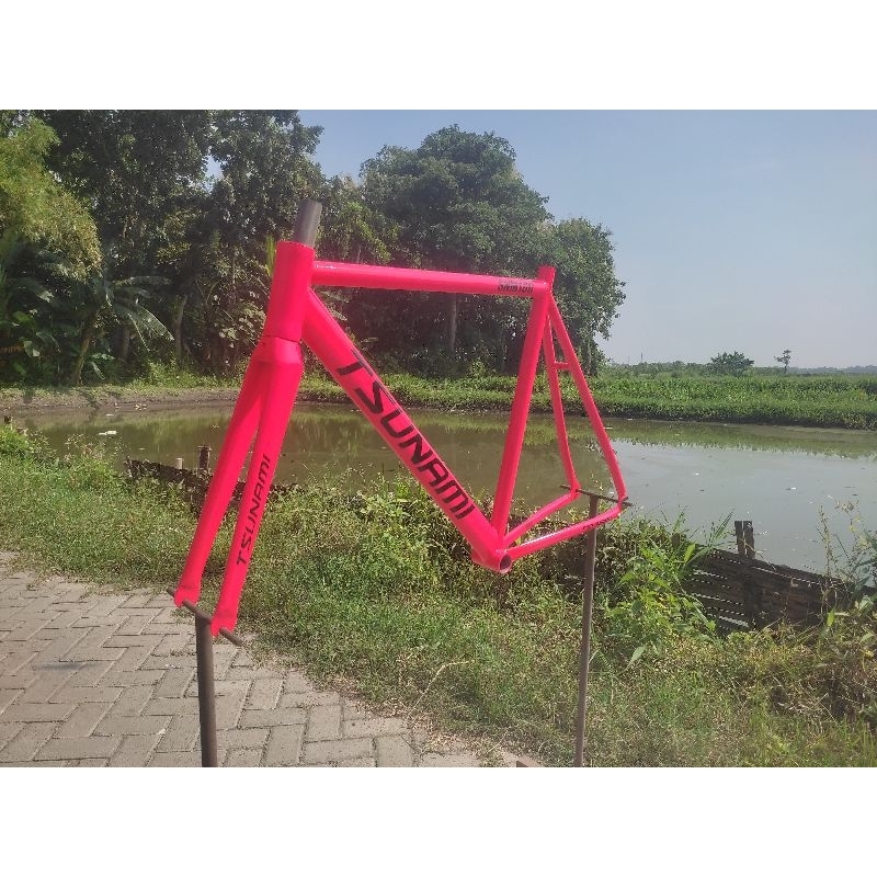 Jual frame fork tsunami pink stabilo | Shopee Indonesia