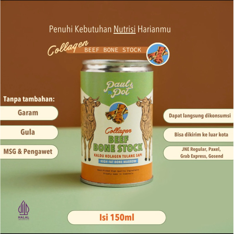 Jual READY- FRESHLY MADE Collagen Beef Bone Stock - Kaleng 150ml ...