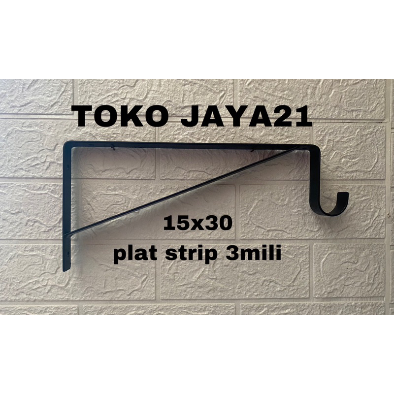 Jual TJ besi penyangga tempel dinding platstrip | Shopee Indonesia