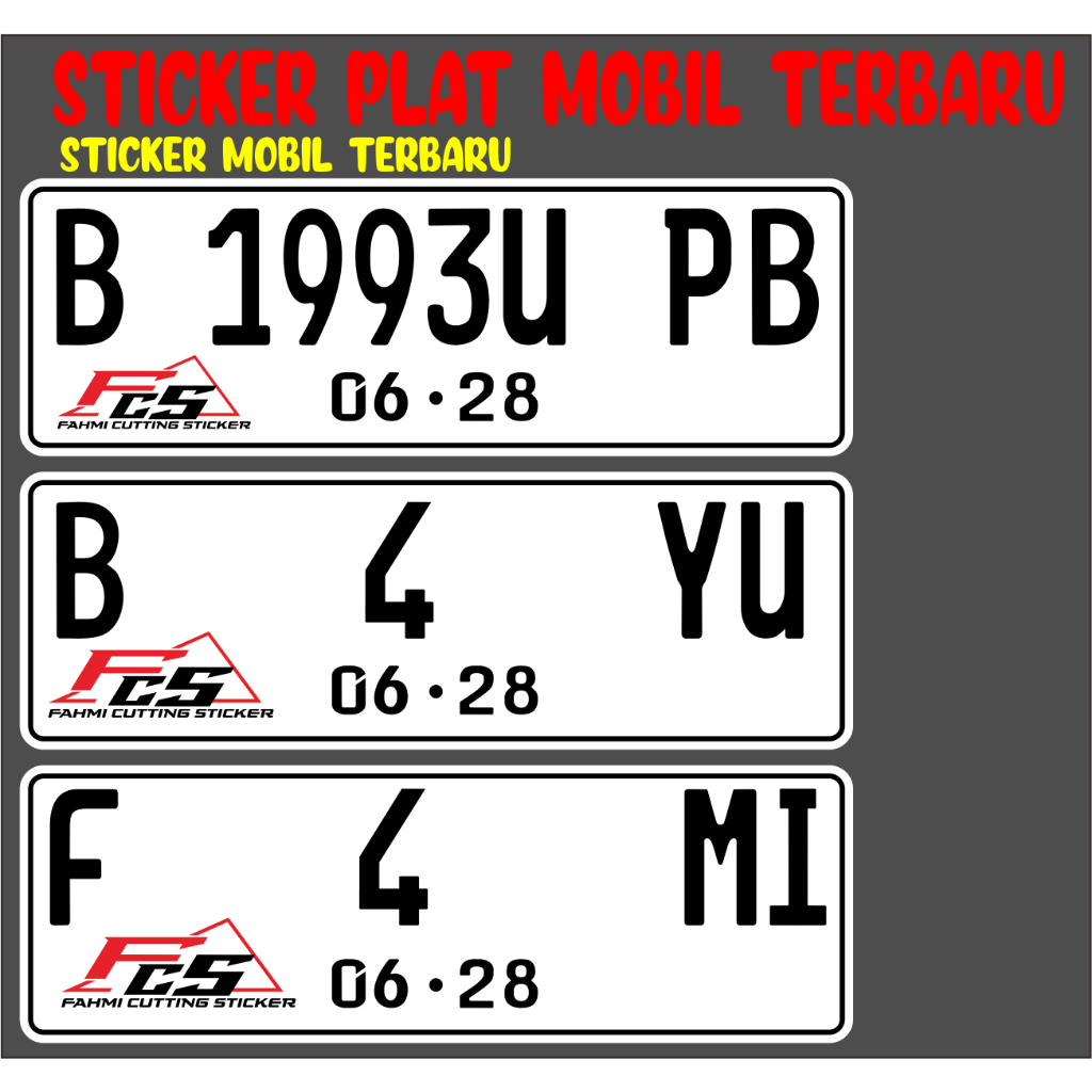 Jual STICKER PLAT MOBIL FONT BARU PLAT MOBIL | Shopee Indonesia