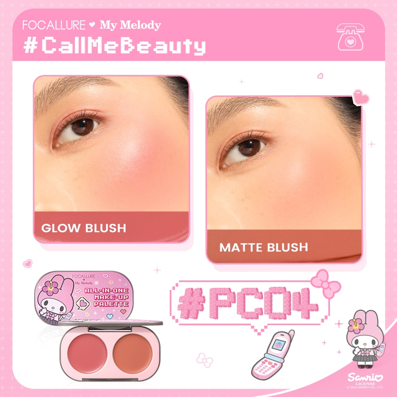 Jual Focallure X Sanrio Blush And Contour Duo Palette Natural 3d And Rosy