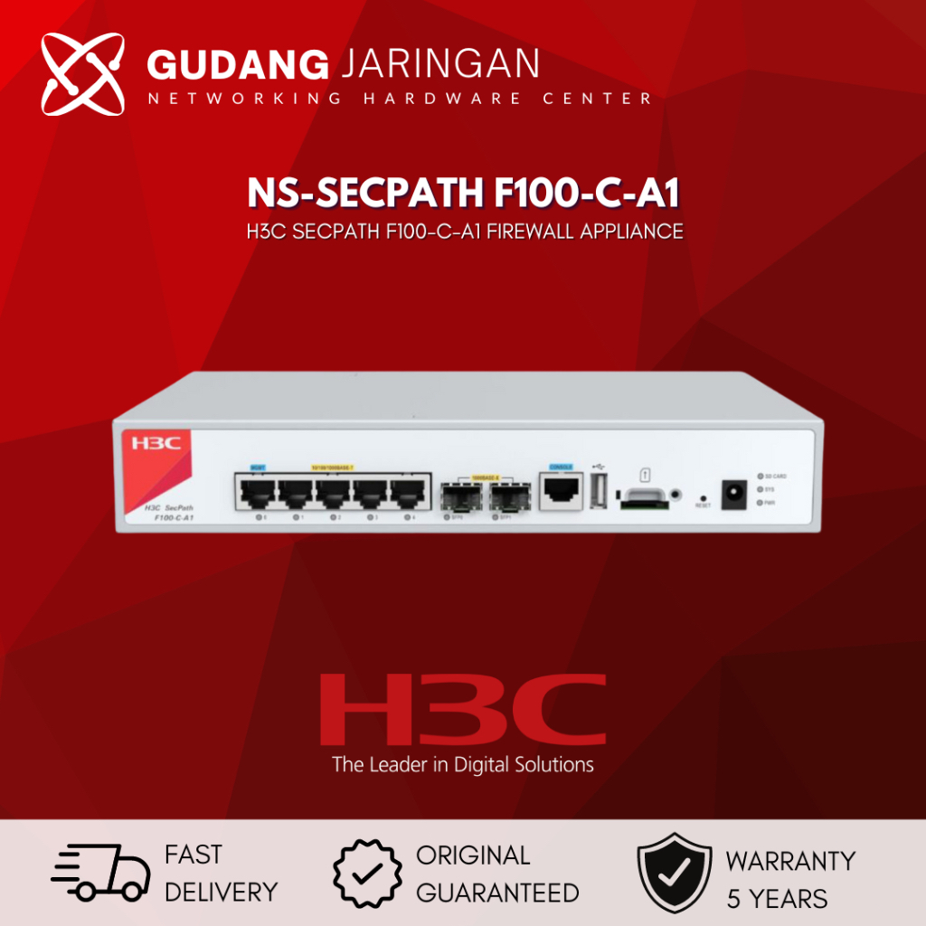 Jual H3C NS-SecPath F100-C-A1 firewall appliance multi-dimensional integrated security ...