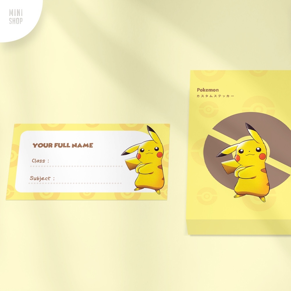 Jual Stiker Nama Custom Waterproof Pokemon Pikachu | Shopee Indonesia