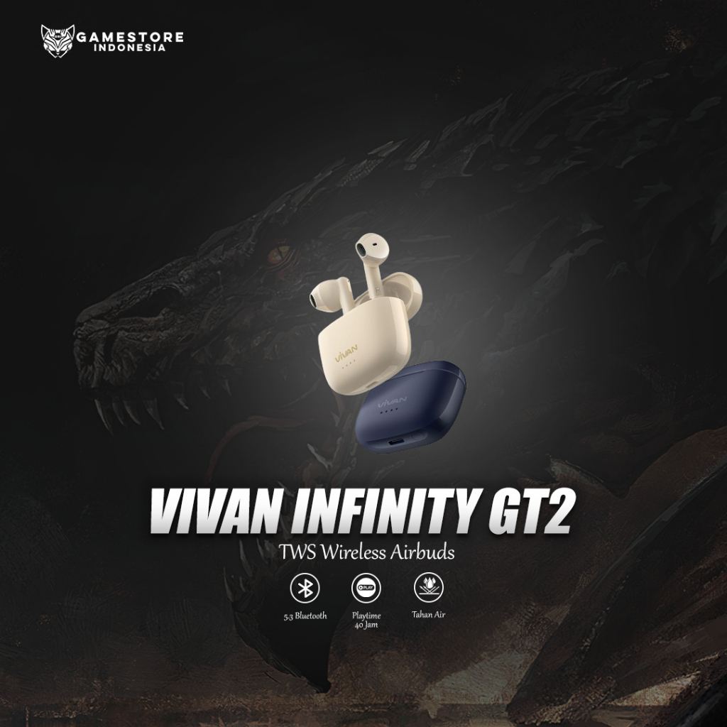 Jual VIVAN TWS Infinity GT2 Wireless Earphone Airbuds Original BT 5.3 ...