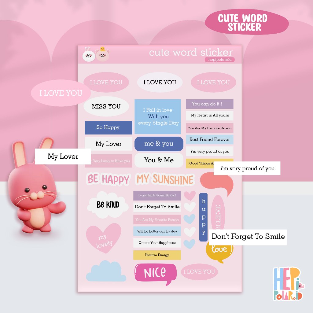 Jual English Words Sticker Sticker Deco Scrapbook Bujo Jurnal DIY ...