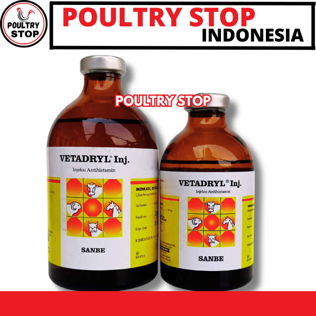 Jual VETADRYL 100ml - Obat Antihistamin Hewan Sapi Kuda Domba Kambing ...
