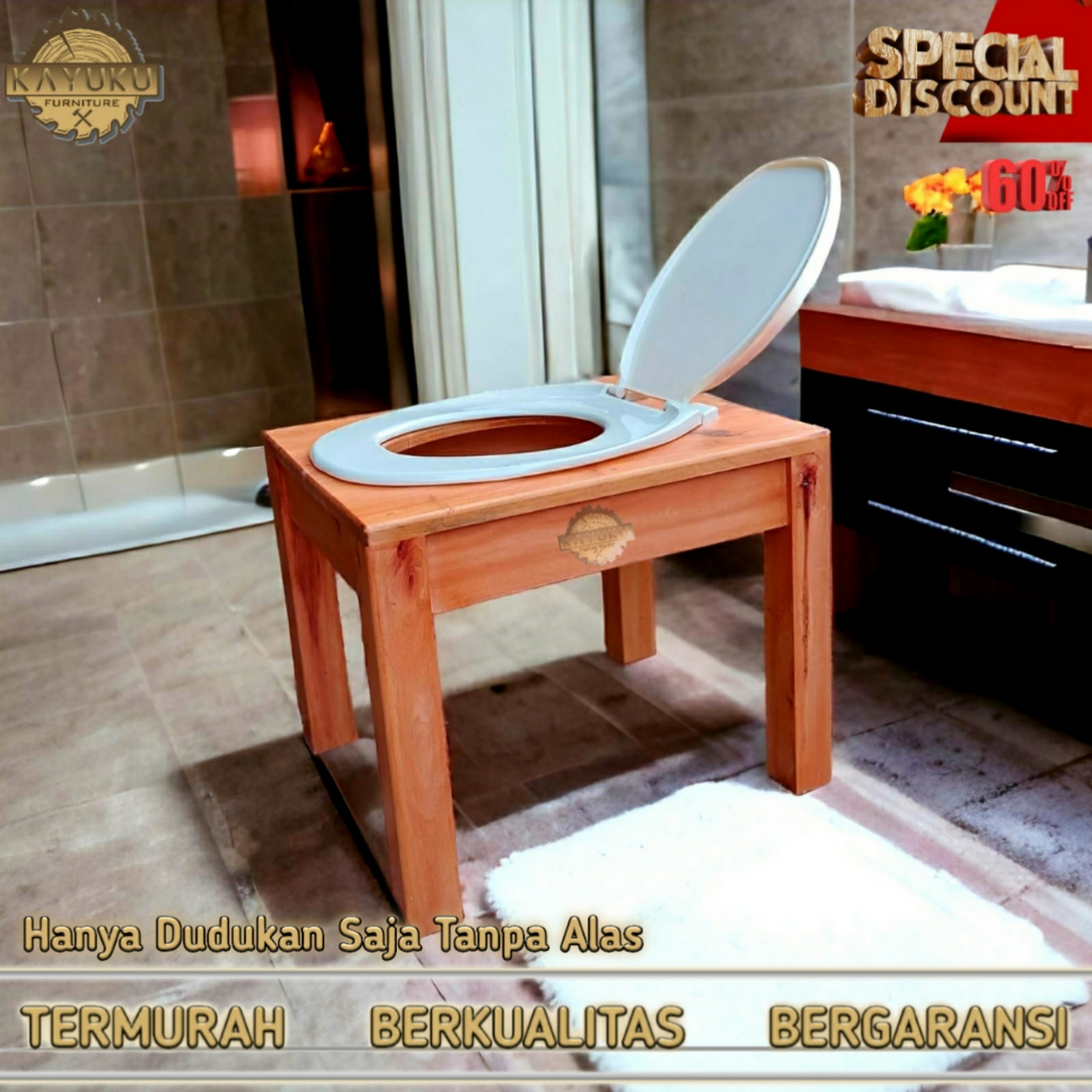 Jual TERMURAH Kursi WC Jongkok Kursi Toilet kayu Mahoni Duduk Kursi ...