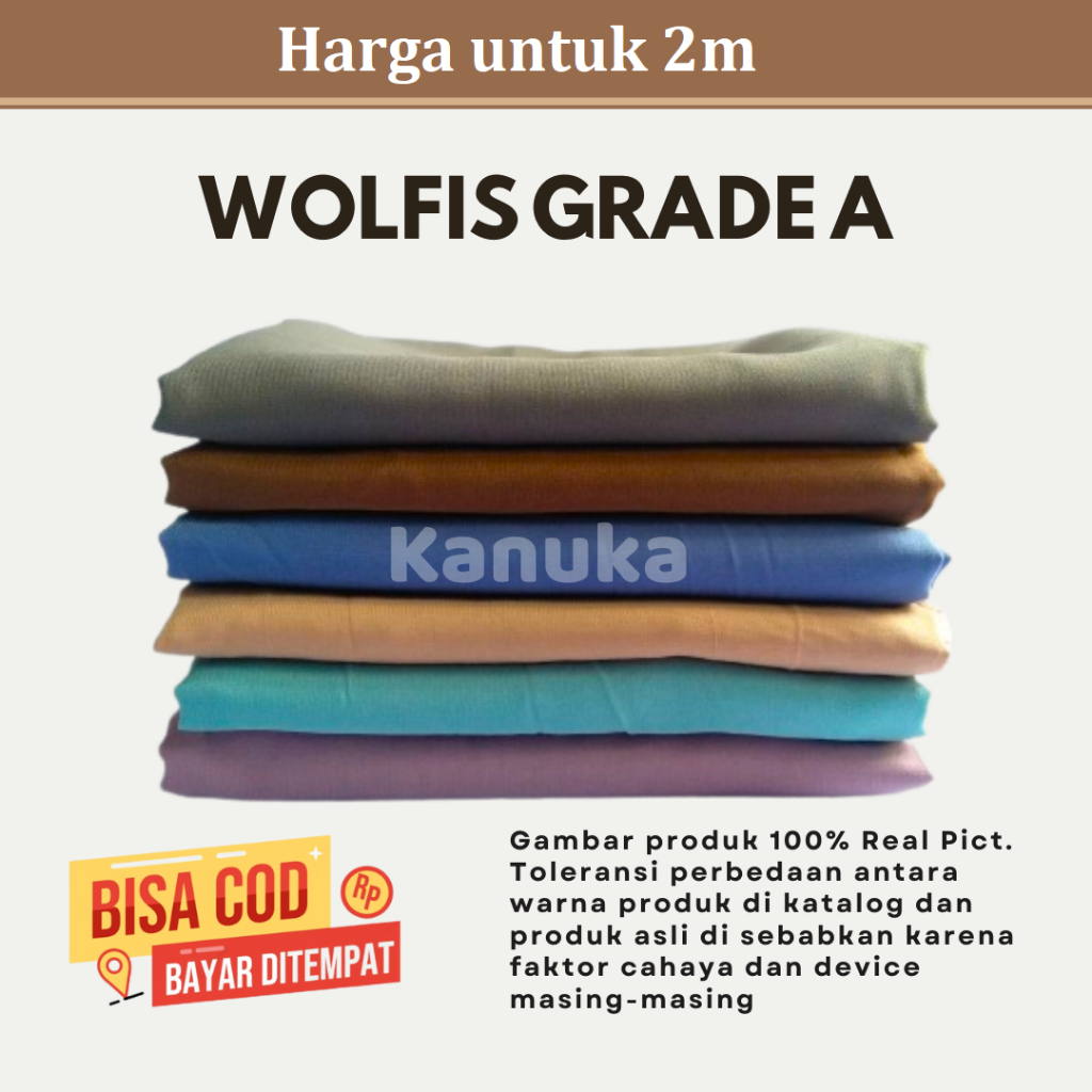 Jual Kain Wolfis Grade A Harga untuk 2m Woolpeach Bahan Wolpis untuk ...