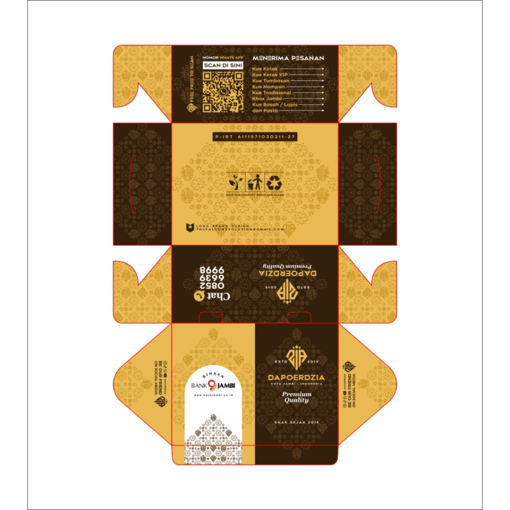 Jual Snack Box Size 15x11x7 Bahan Ivory 300gsm Custom Cetak Full Color ...