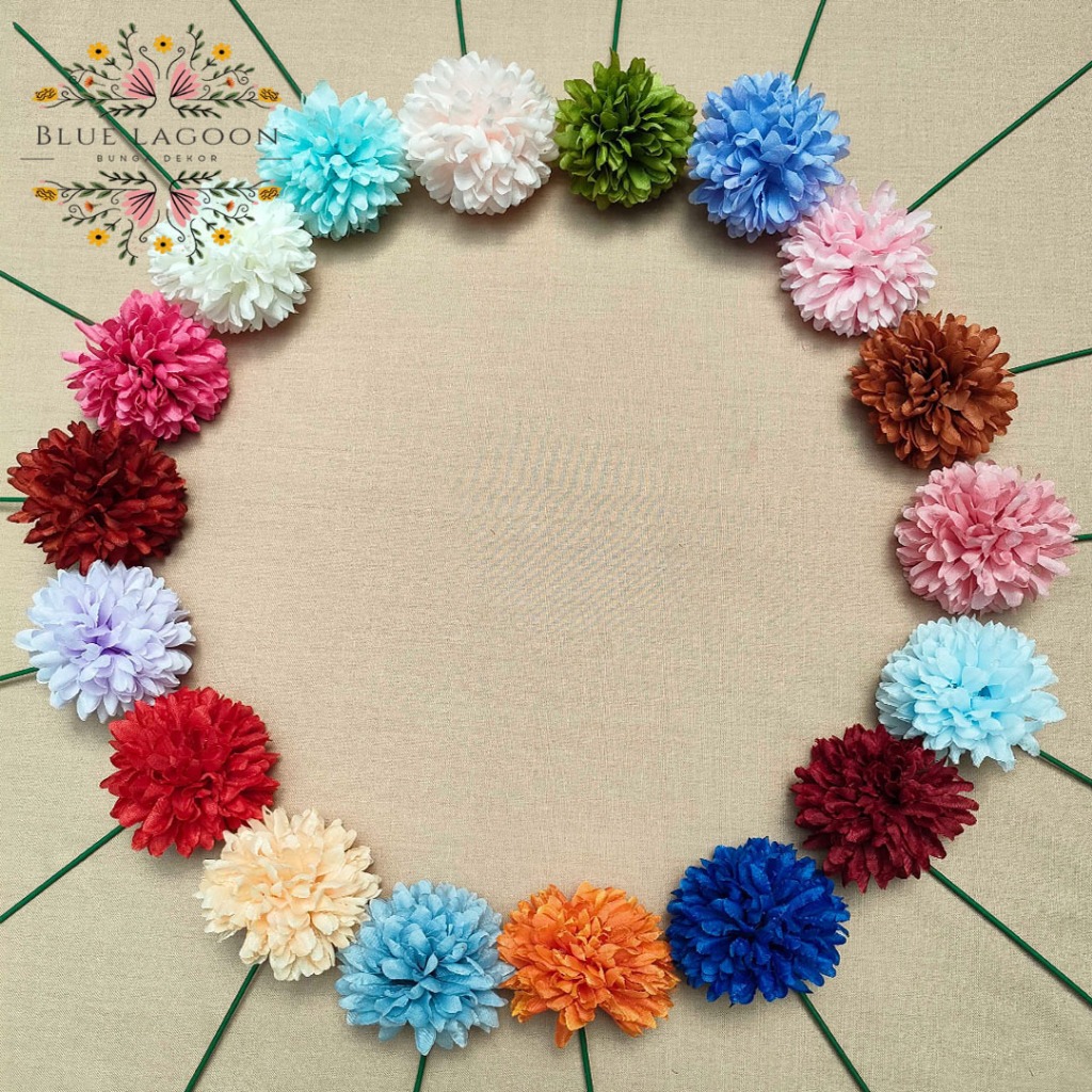Jual Artificial Flower PomPom Mum Artifisial Bunga Palsu Bunga Sutra ...