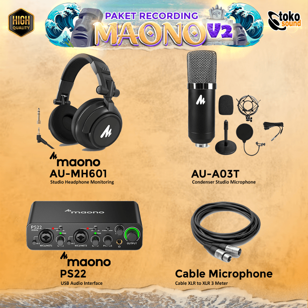 Jual PAKET RECORDING MAONO V2 - MAONO PS22 - MAONO AU A03T - MAONO MH601 | Shopee Indonesia