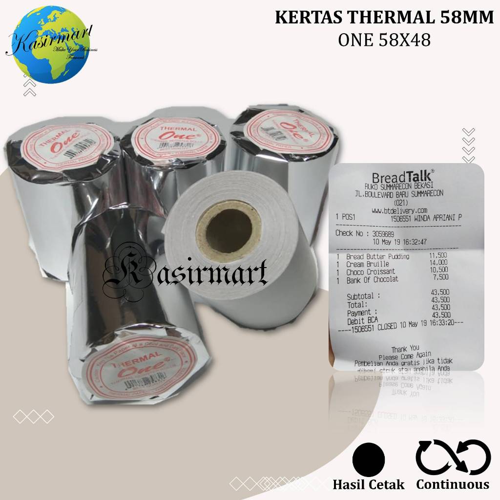 Jual Thermal ONE 57x47/57x48/58x48/58x47 Kertas Struk Thermal 58mm ...