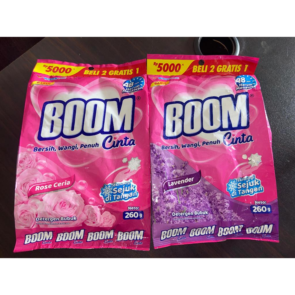 Jual Boom Cinta Powder Detergent Kemasan 260 Gr {Beli 2 Gratis 1 ...