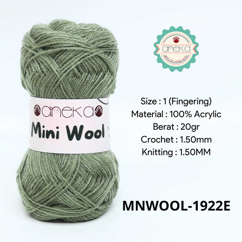 Jual ANEKA - Benang Rajut Mini Wool / / Wol / Siet Yarn - 1922E ...
