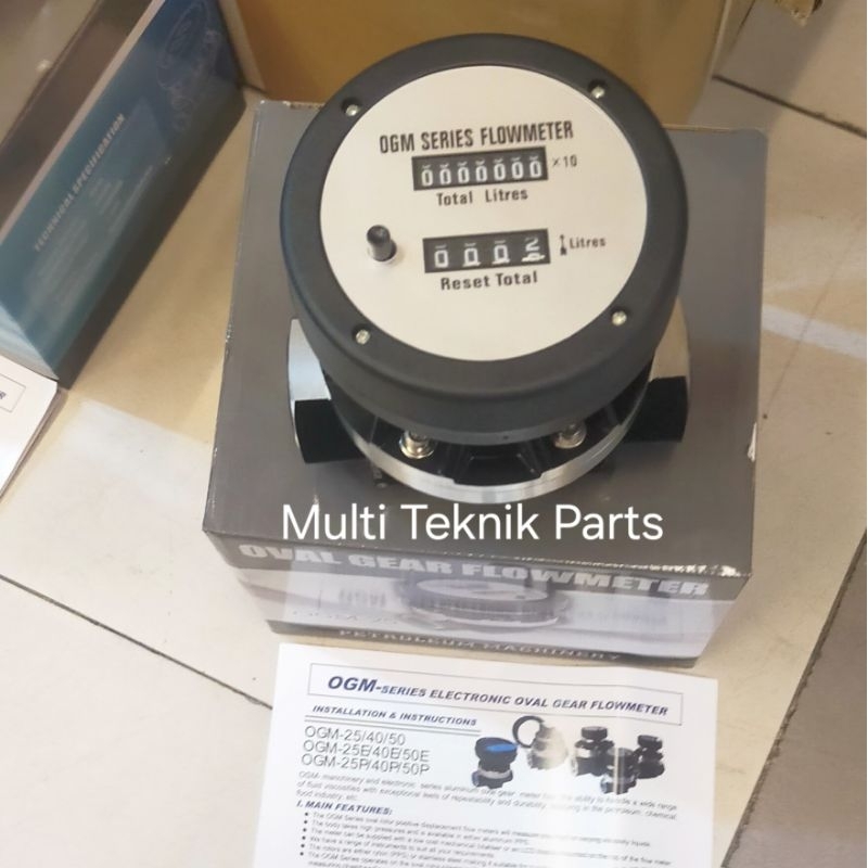 Jual OGM Oval Gear Flow Meter Drat 2" inch DN50 Meteran Solar Analog ...