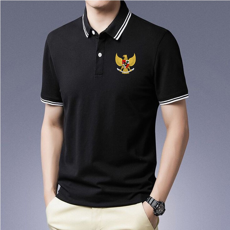 Jual Kaos Indonesia / Kaos Polo List II Logo Garuda / Kaos Pria / Kaos ...