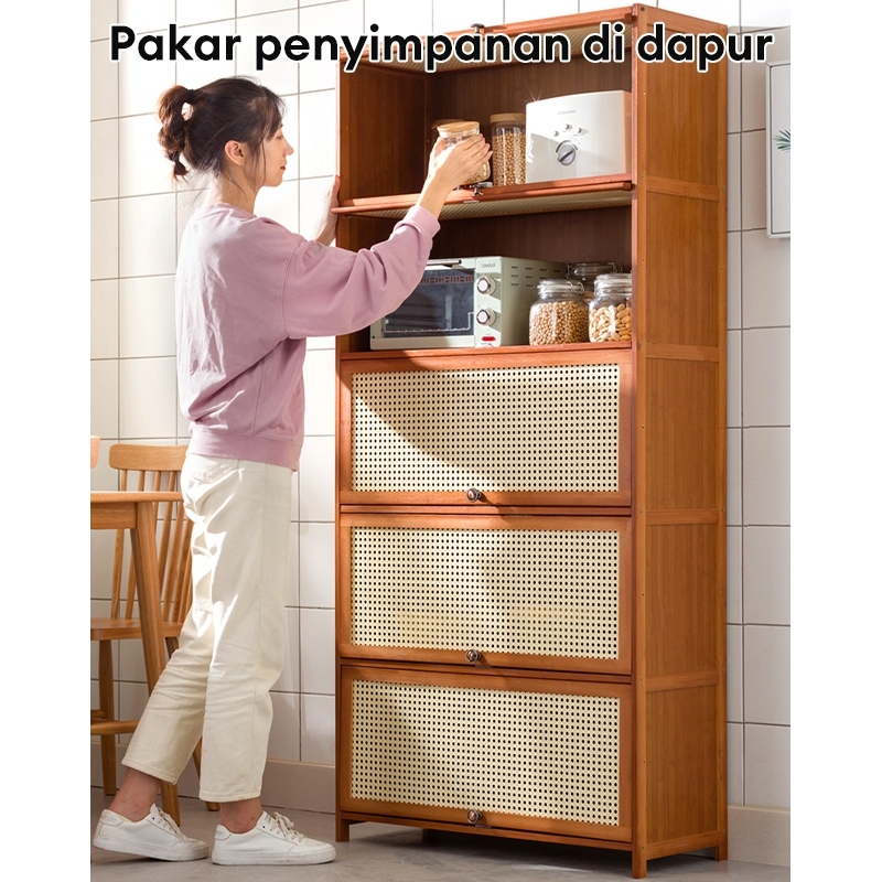 Jual Lemari Dapur Rak Bumbu Kayu Lemari Piring Rak Oven Microwave ...