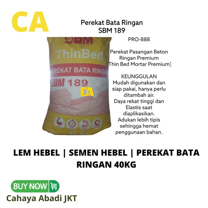 Jual LEM HEBEL | SEMEN HEBEL | PEREKAT BATA RINGAN 40KG | Shopee Indonesia
