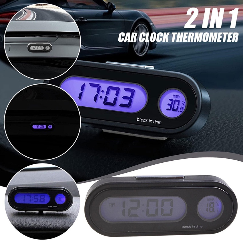 Jual 【COD STOCK 】Jam Digital LED dashboard Mobil Blacklight Biru Dengan ...
