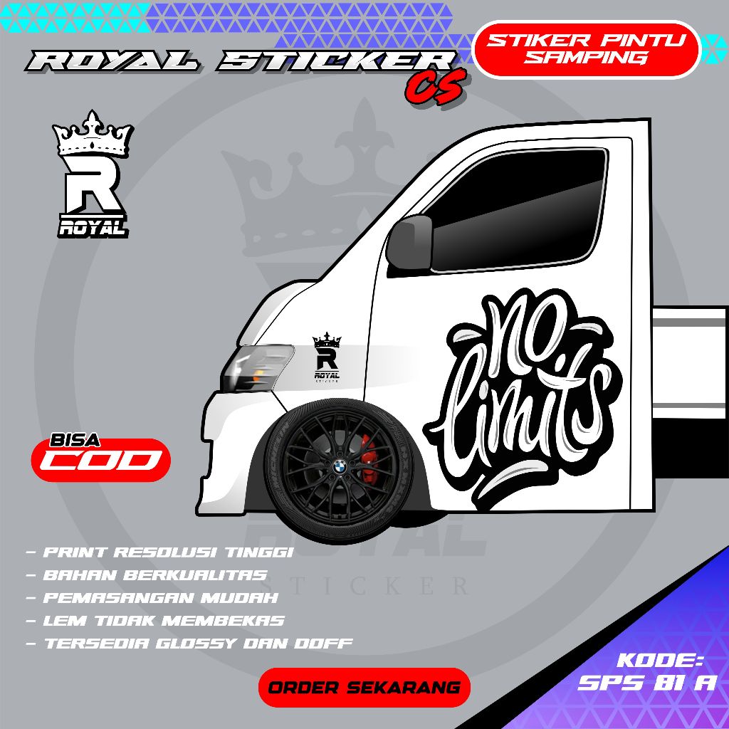 Jual DECAL PINTU SAMPING GRANMAX DESAIN NO LIMITS TERBARU DECAL STIKER ...
