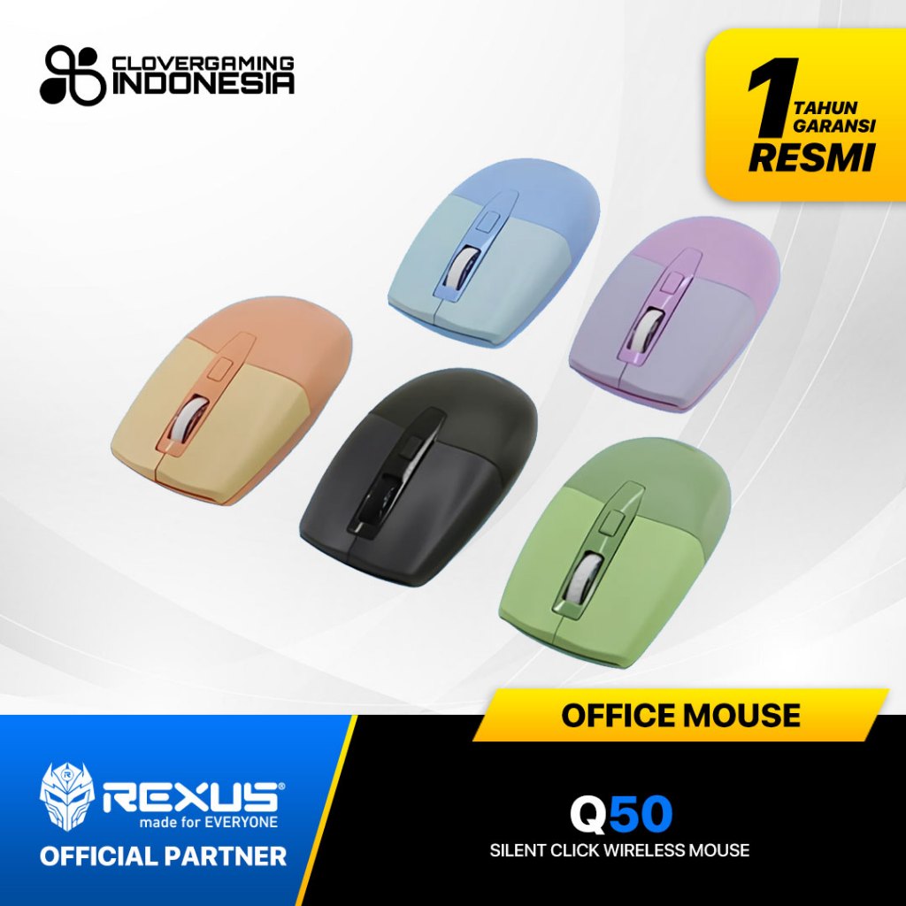 Jual Rexus Q50 / Q-50 Wireless Office Mouse Silent Click Q 50 67g Mouse ...