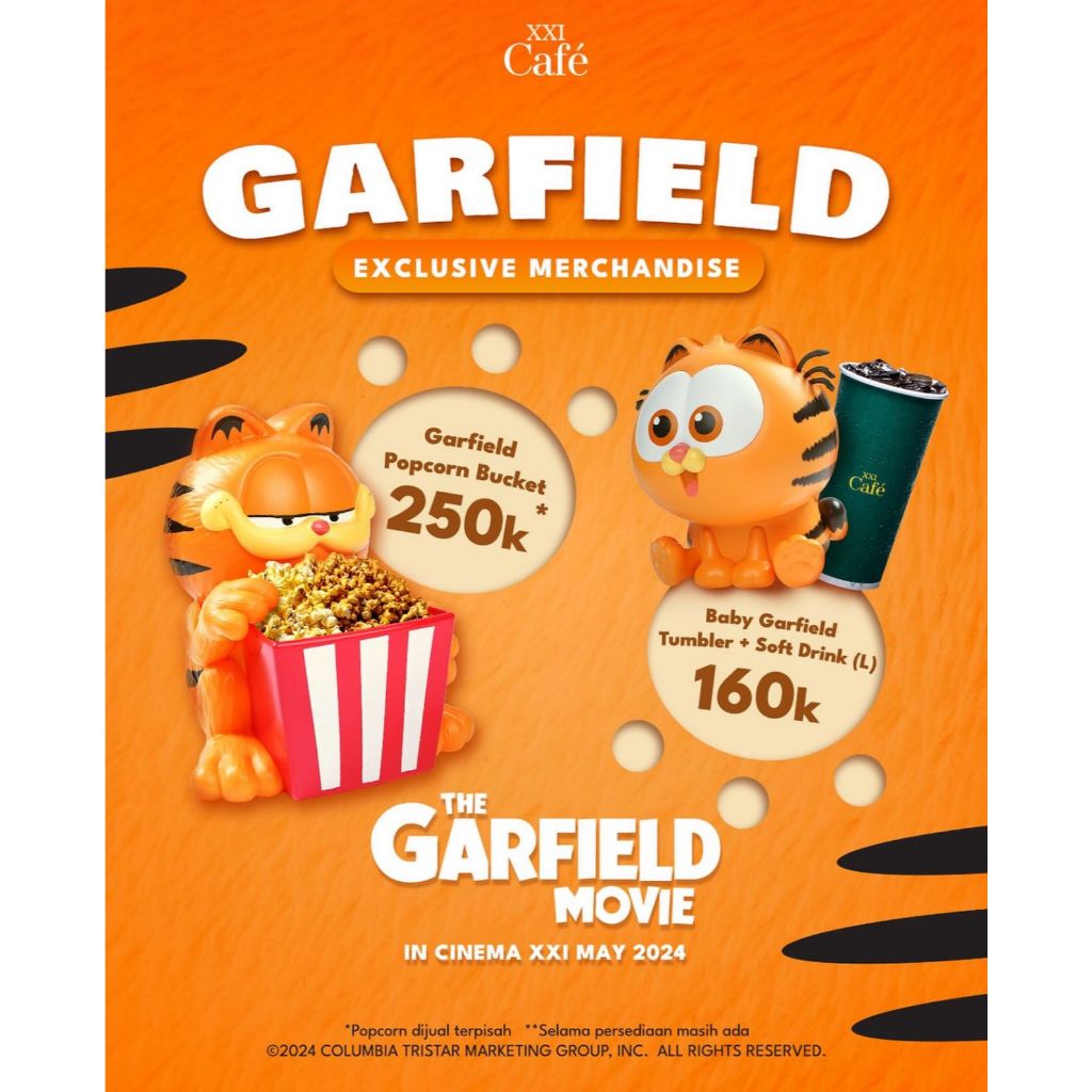 Jual Jastip Garfield Exclusive Merchandise by XXI (Tumbler & Popcorn ...