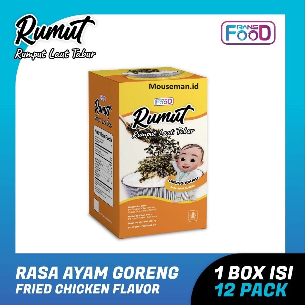 Jual 1PCS Rumut Rumput Laut Tabur CIPUNG ABUBU RASA AYAM GORENG 8GR ...