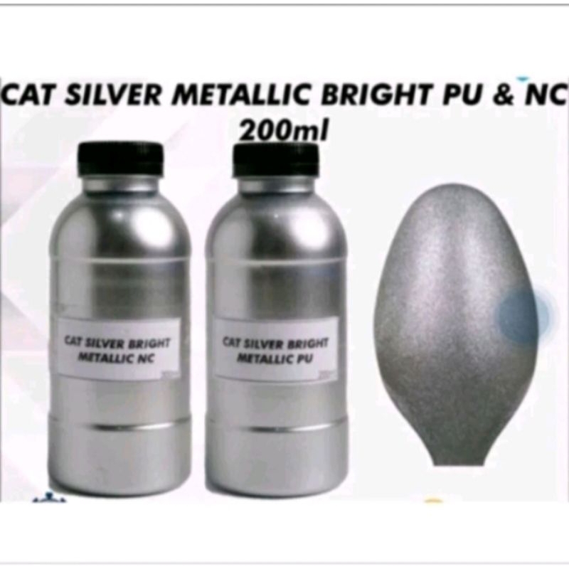 Jual Cat Silver Metalik Bright PU NC 100ml 200ml 500ml Cat Silver ...