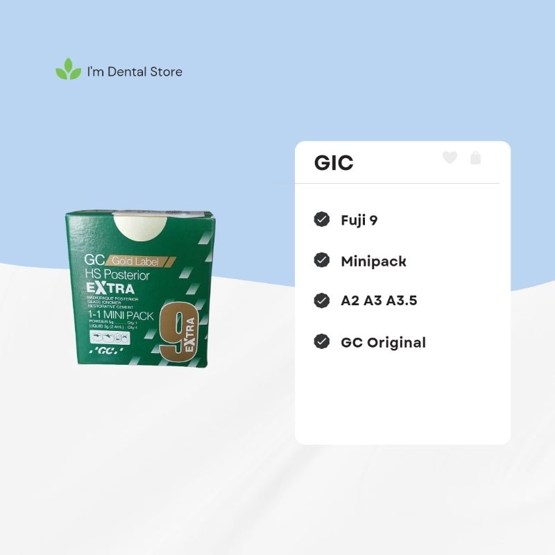 Jual GC FUJI 9 GIC EXTRA MINI PACK ORIGINAL GLASS IONOMER CEMENT GOLD LABEL COMPOSITE POSTERIOR ...
