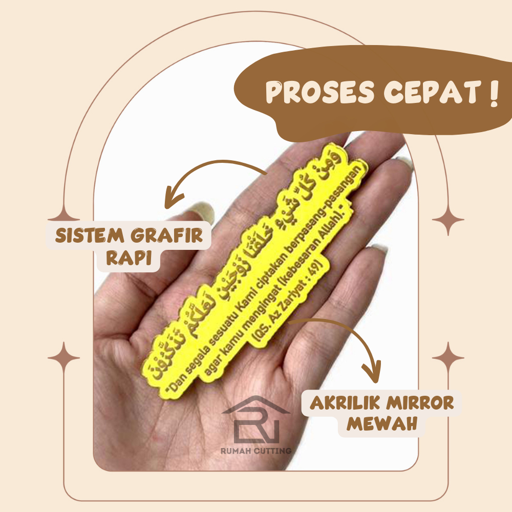 Jual Ayat Outline Akrilik Mahar Pernikahan Akrilik Mirror Gold hiasan ...