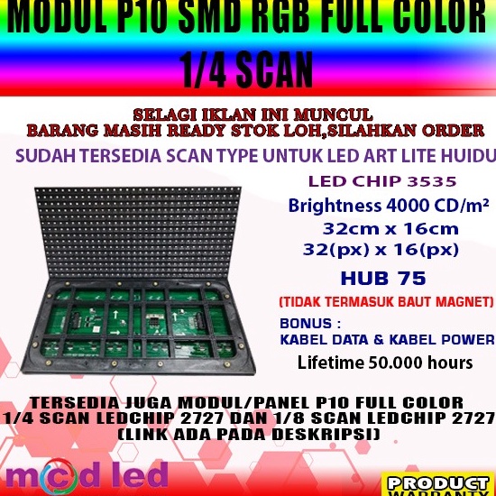 Jual Jual PANEL MODUL MODULE P1 RGB FULL COLOR 14 SCAN SMD OUTDOOR ...