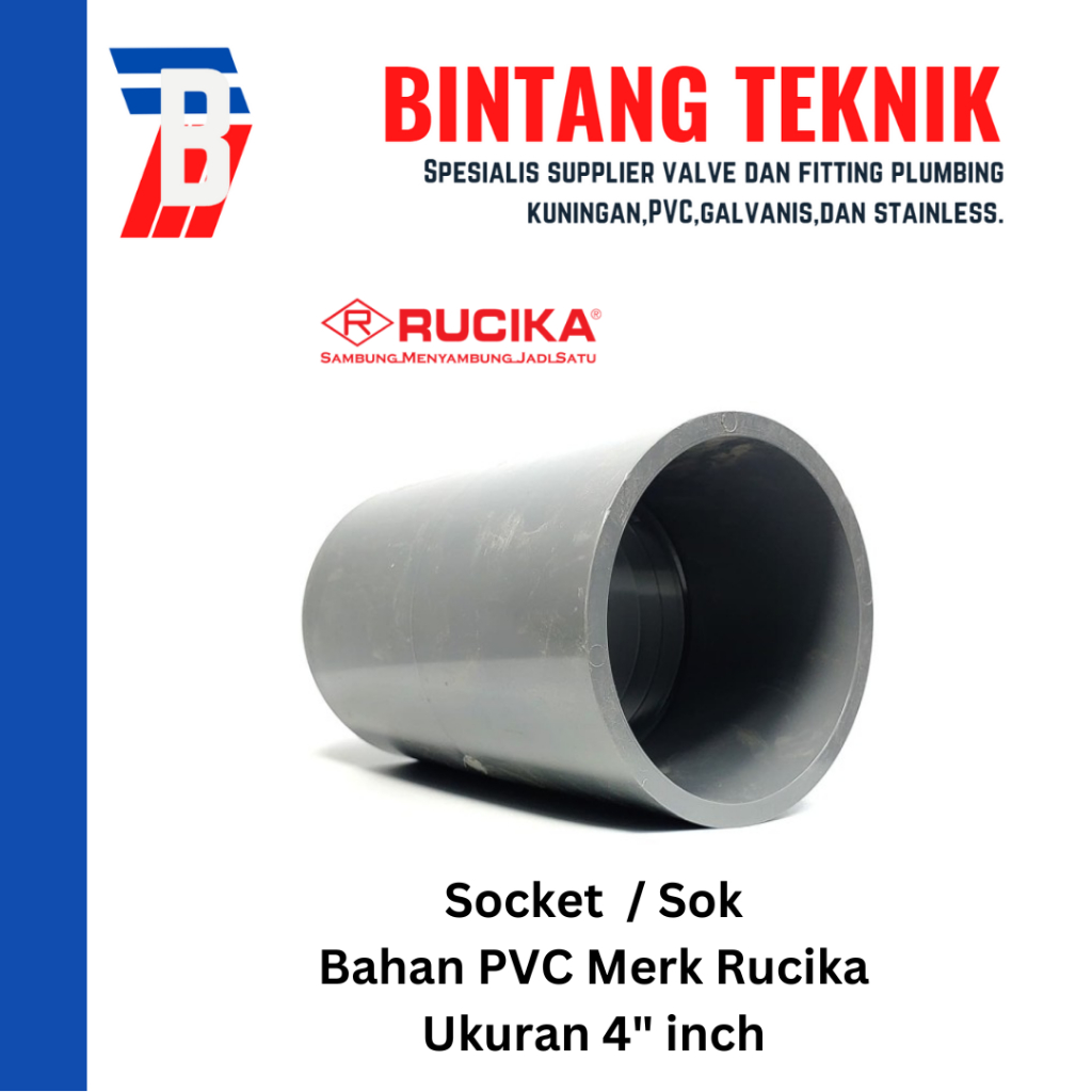 Jual Socket / Sok PVC Rucika 4" inch AW (Tebal) | Shopee Indonesia