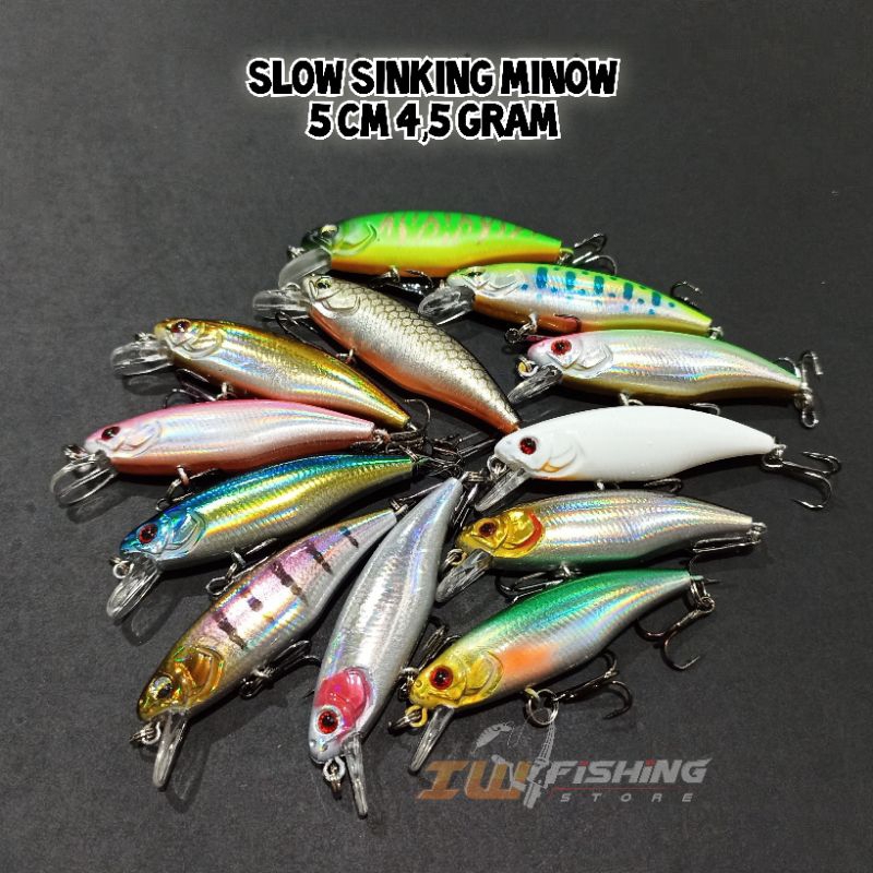 Jual Minnow/Minow Slow Sinking Fishing Lures 5 cm/4.5g UL Ultralight ...