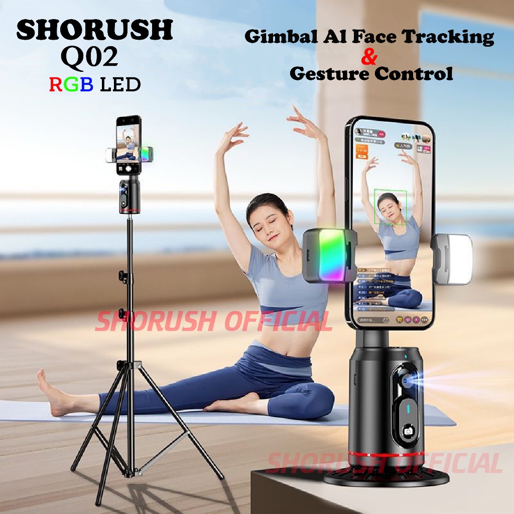 Jual Shorush Q02 Auto Al Face Tracking Gimbal Handphone Stabilizer 360 ...