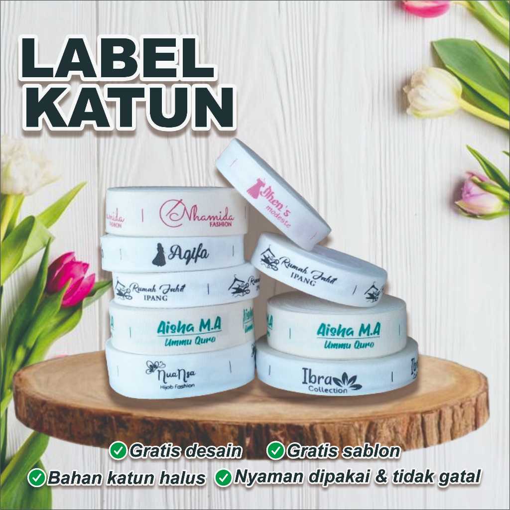 Jual LABEL KATUN SABLON / LABEL HIJAB /LABEL MURAH | Shopee Indonesia
