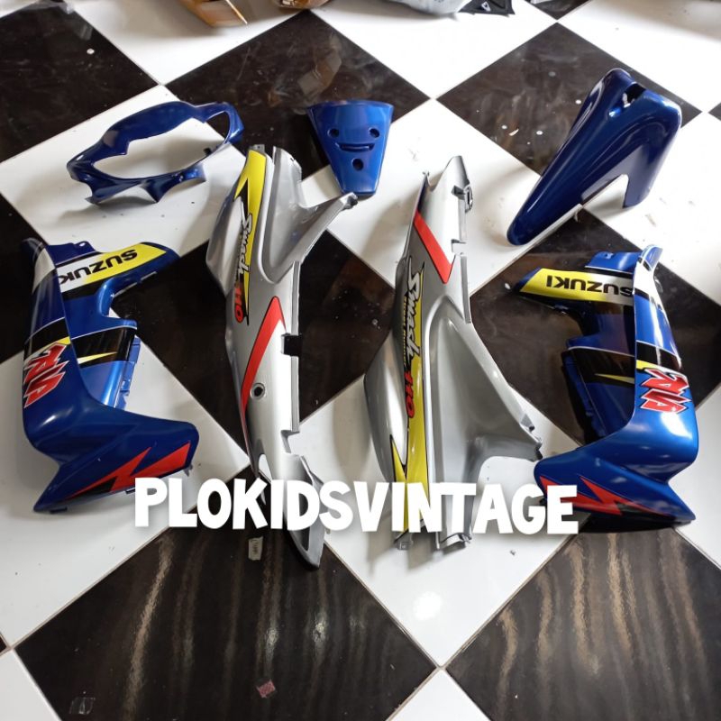Jual FULL SET BODY HALUS SMASH 110 LAMA SMASH OLD SET BIRU SILVER ...