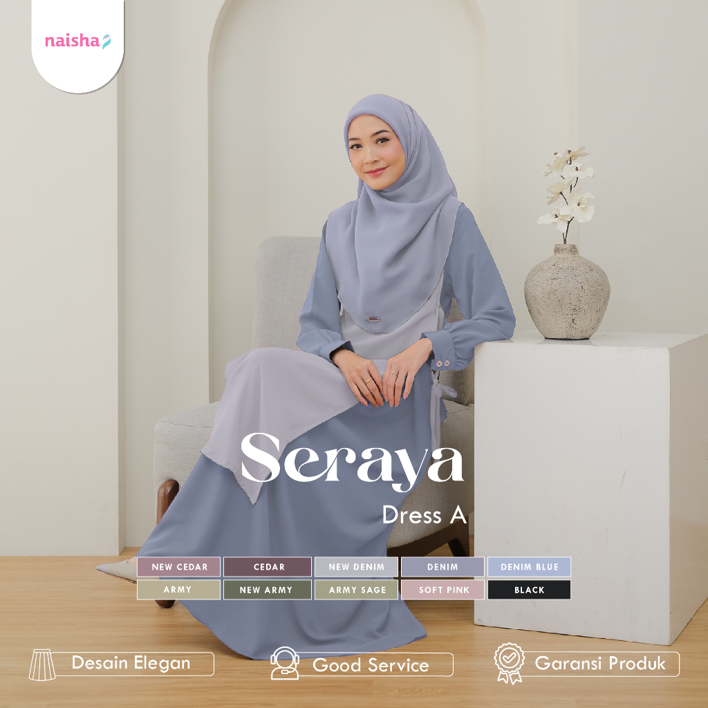 Jual Naisha Official - Seraya Dress 2in1 (A) All Variants | Seraya ...