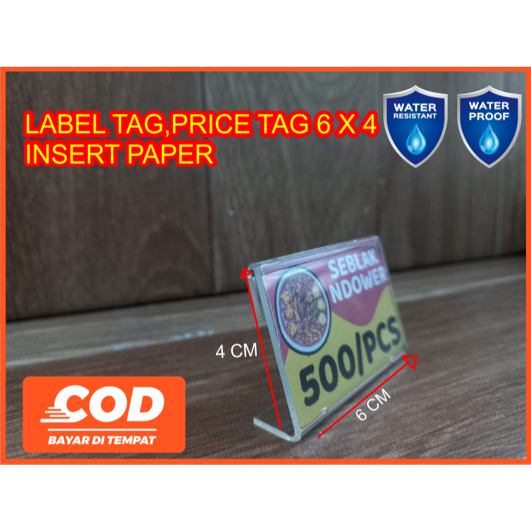 Jual Label Display Harga Acrylic / Akrilik Product Price Tag / Tag Card ...