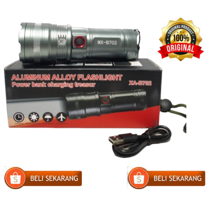 Jual Senter Tangan Zoom Super Terang Ledt MX-B702 Berkualitas | Shopee Indonesia