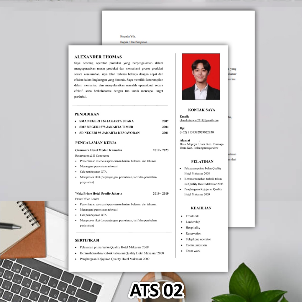 Jual Template CV ATS Friendly 02 | Shopee Indonesia