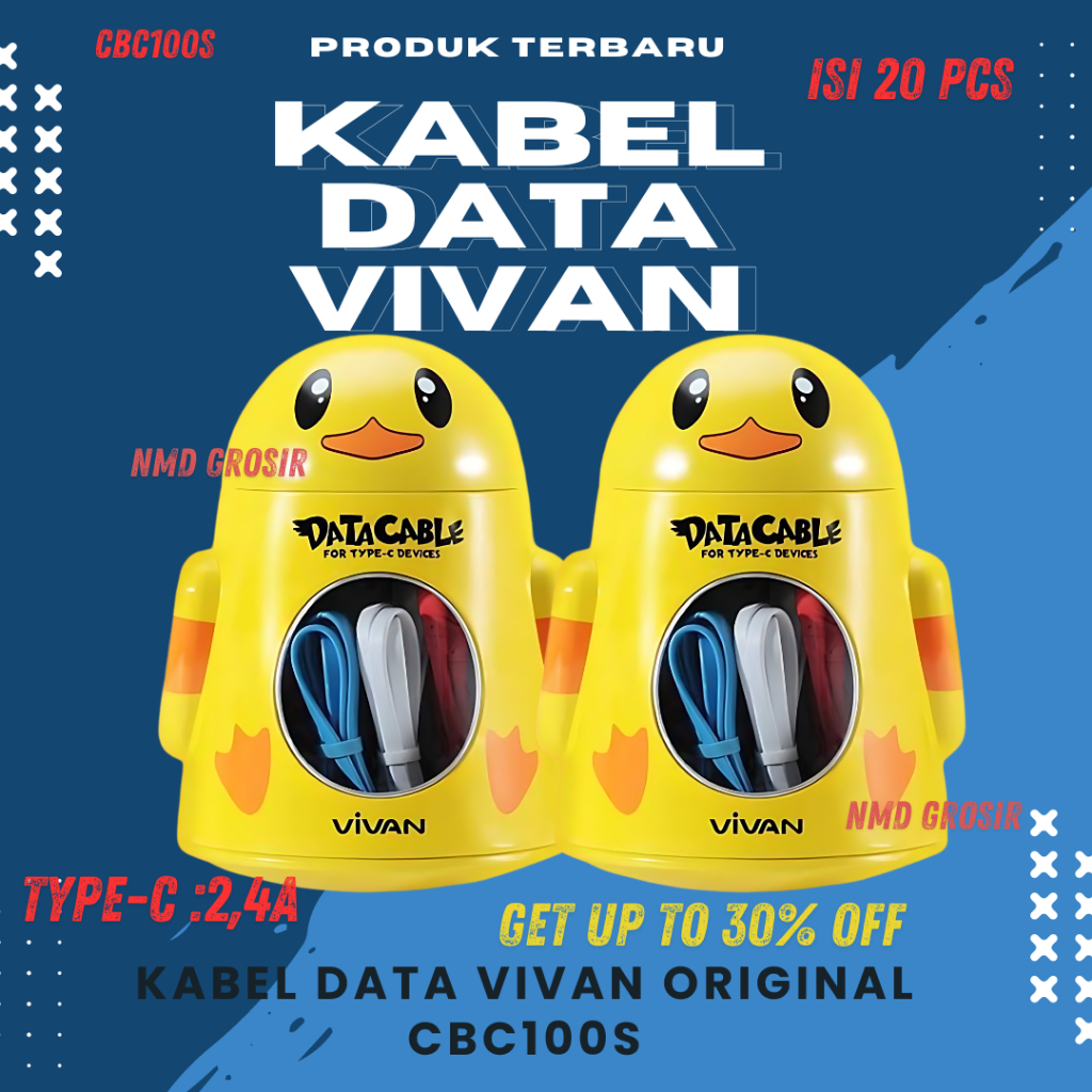 Jual VIVAN Cable Data CBC100S Kabel Data Type-C 2.4A 100CM Garansi ...