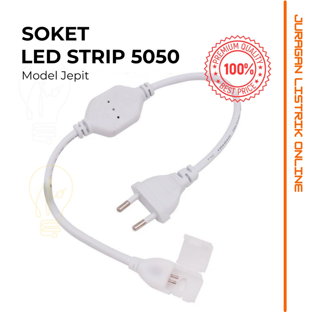 Jual Soket Lampu LED Strip Model Japit / Socket Adaptor LED Strip Jepit ...
