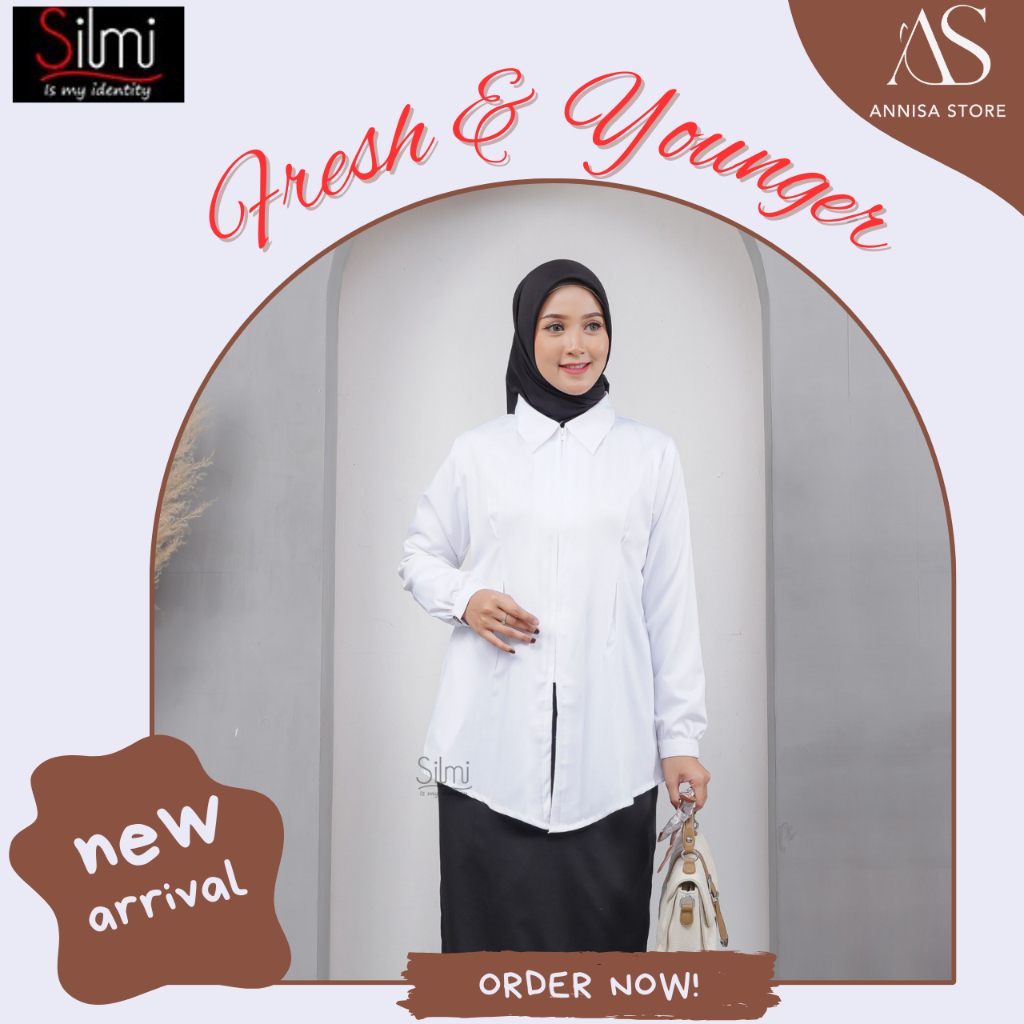 Jual BAJU KERJA ATASAN PUTIH WANITA SILMI LUNA BLOUSE WHITE MIREVAL ...