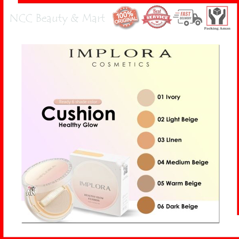 Jual * NCC * Implora Cushion Healthy Glow Bedak Foundation UVA UVB Health Look Skin Full Atau ...