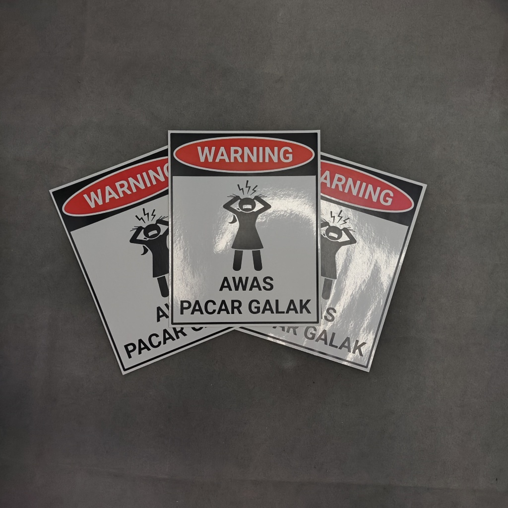 Jual STIKER TANDA LABEL UNIK AWAS PACAR GALAK | Shopee Indonesia