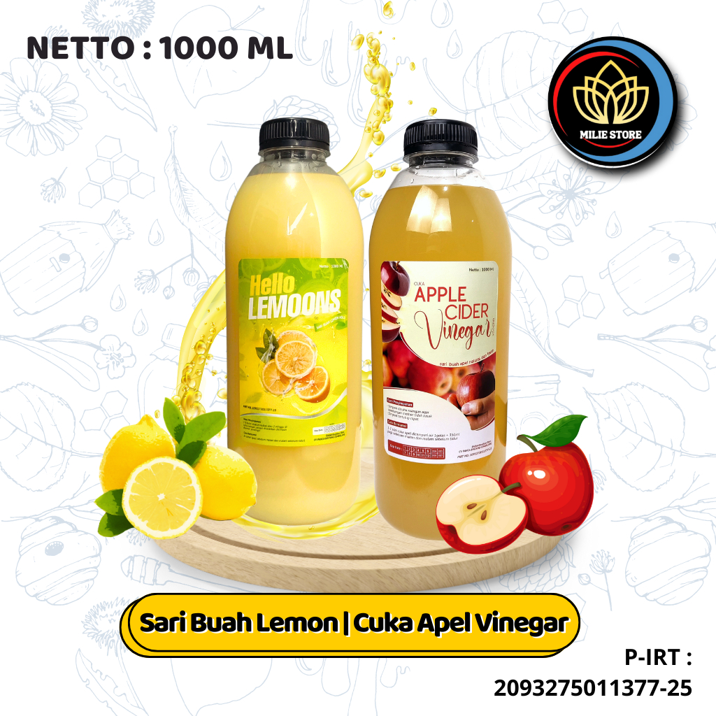 Jual Sari Buah Lemon Asli | Cuka Apel Vinegar 1 Liter | Shopee Indonesia