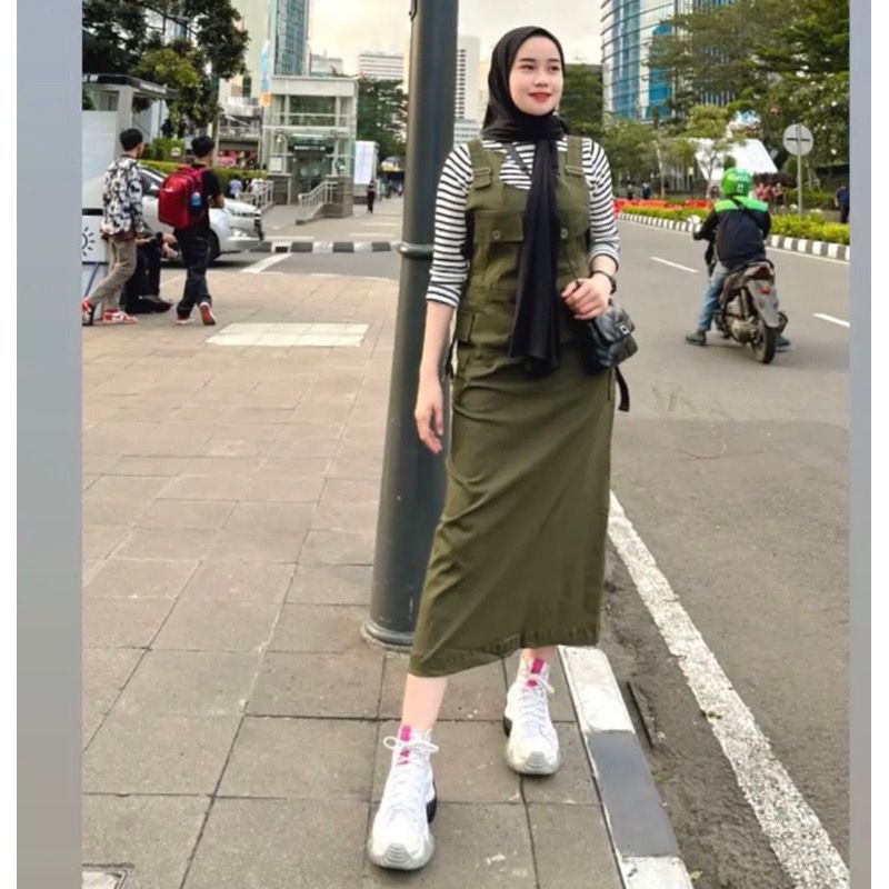 Jual BELLA OVERALL ROK CARGO // JUMSUIT WANITA KATUN PREMIUM // ROK ...