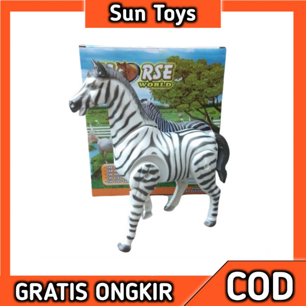 Jual Ukuran Besar Mainan Anak Hewan Zebra 333-51 Bisa Jalan dan Ada ...